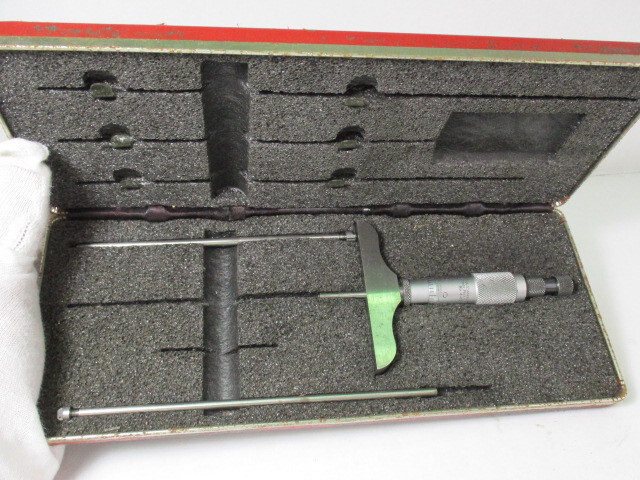 STARRETT # 445 Depth Micrometer SET 0" - 3" x .001" OEM Red Case EC | eBay