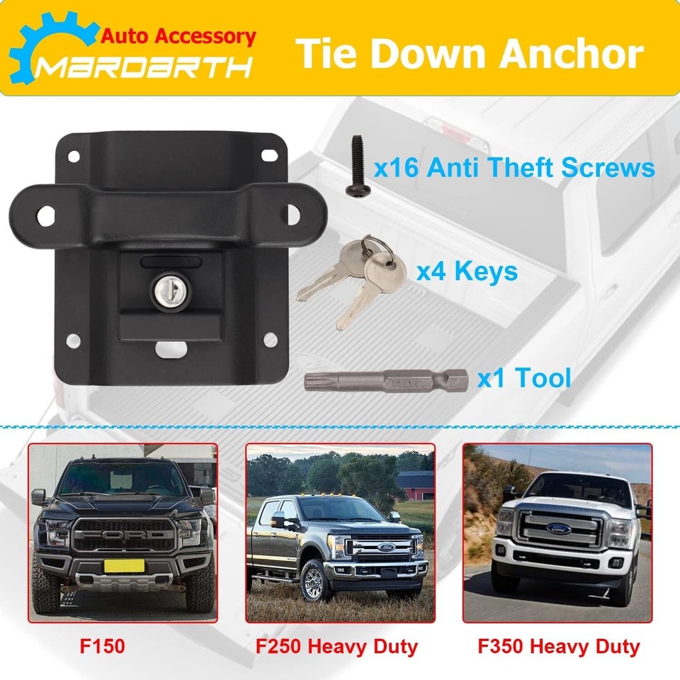 4x Truck Bed Tie Down Anchors Brackets & Box Link Cleats for Ford F150 ...