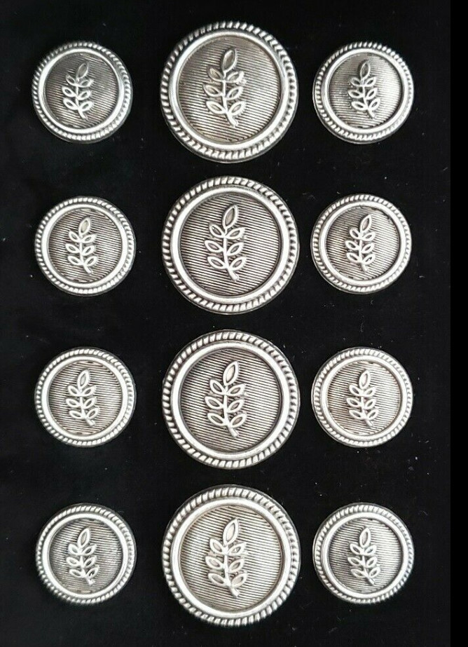 Blazer Jacket buttons acacia circular silver plated enamel Masonic ...