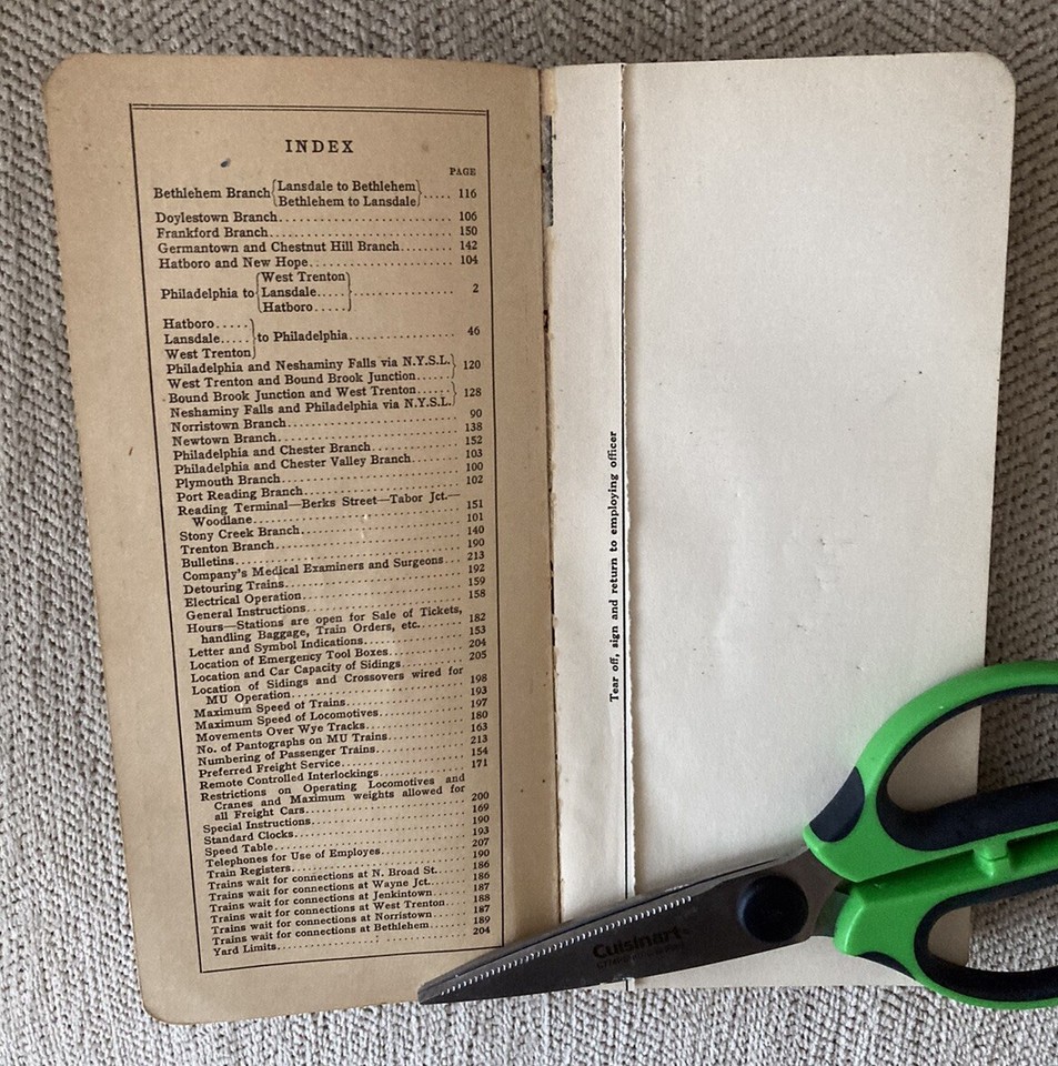 Reading 9/24/50 Employee Timetable-Philadelphia Division | eBay