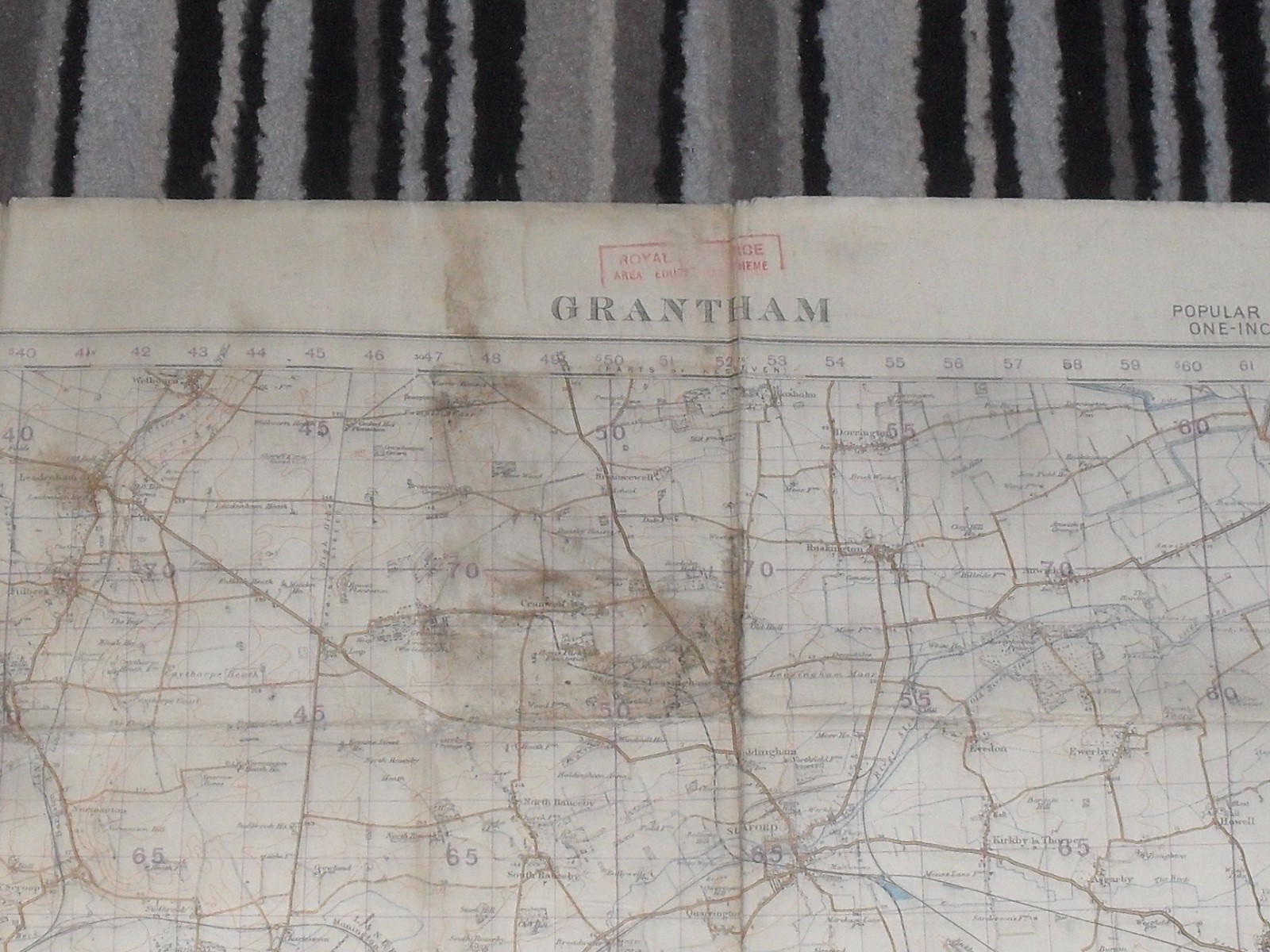 OLD GRANTHAM & PETERBOROUGH ORDANANCE SURVEY WAR OFFICE MAPS GENERAL ...