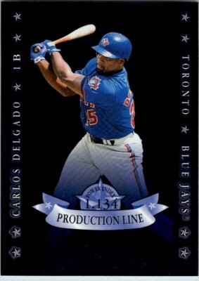 2001 Donruss Carlos Delgado PL-43 Production Line Insert /1134 Blue ...