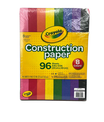 Crayola, Construction Paper 96 Sheets, 9" x 12", 8 Primary Colors | eBay