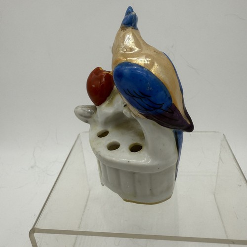 Vintage Pie Bird Vent/Flower Frog with Basket Hand Painted Japan | eBay