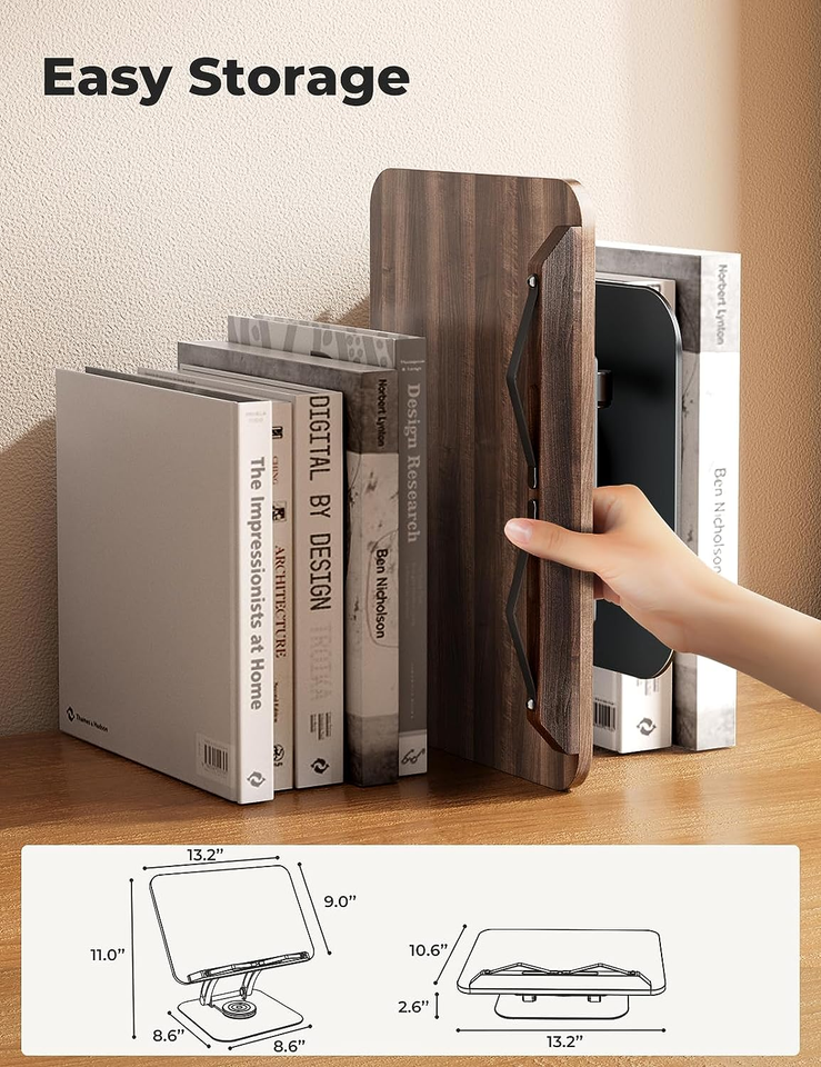 Leggio per Libri Con Base Girevole a 360°, Scegli per I Lettori-Grigio ...