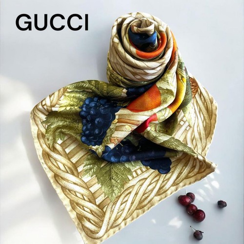 Gucci Scarf Archive Fruit Pattern Large Beige | eBay