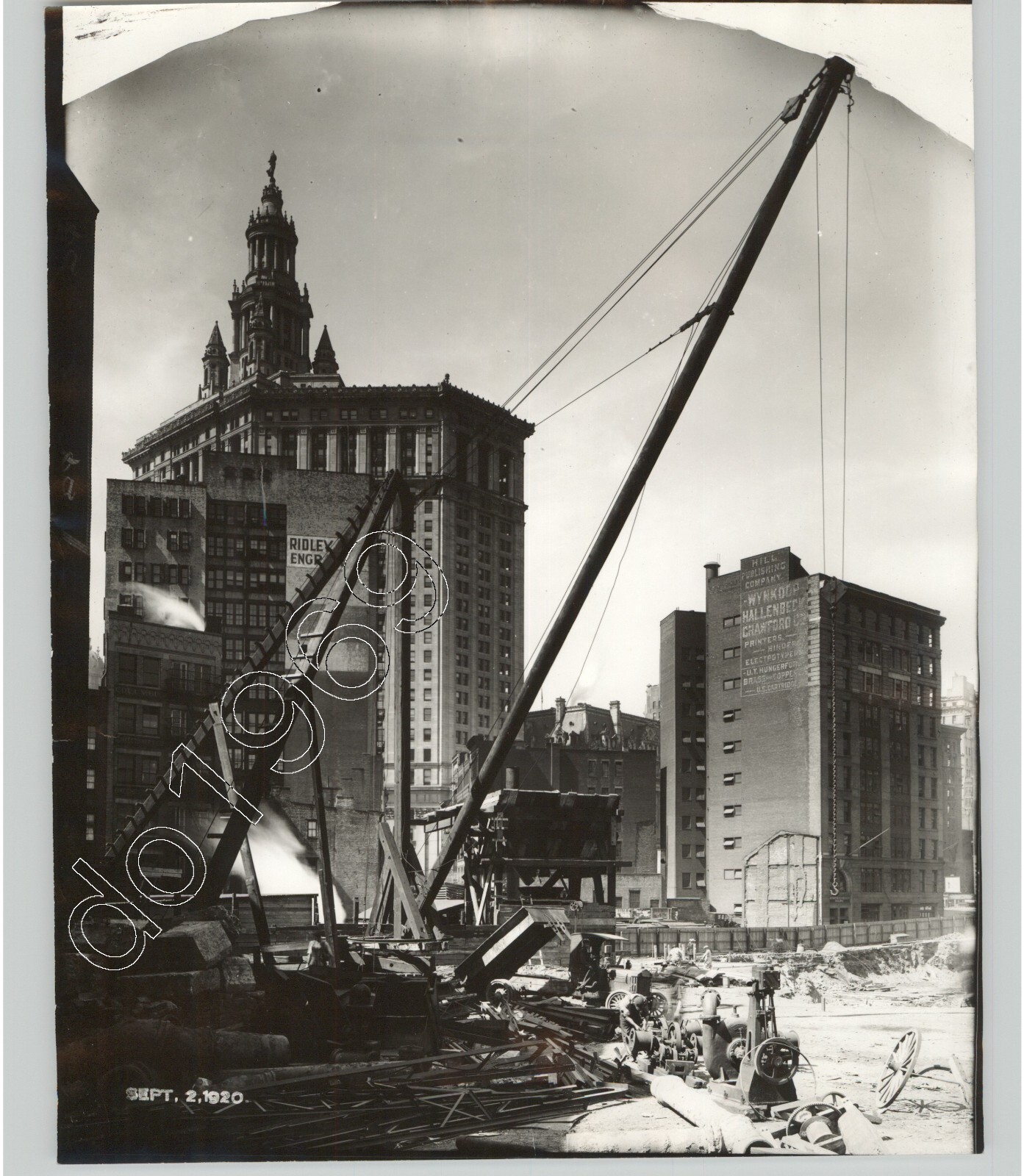 CONSTRUCTION In NEW YORK CITY Lower Manhattan 1920 Press Photo Printed ...