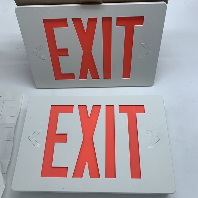 Emergi-lite Thomas & Betts ECLXN4R White Red LED Self Powered Exit Sign ...