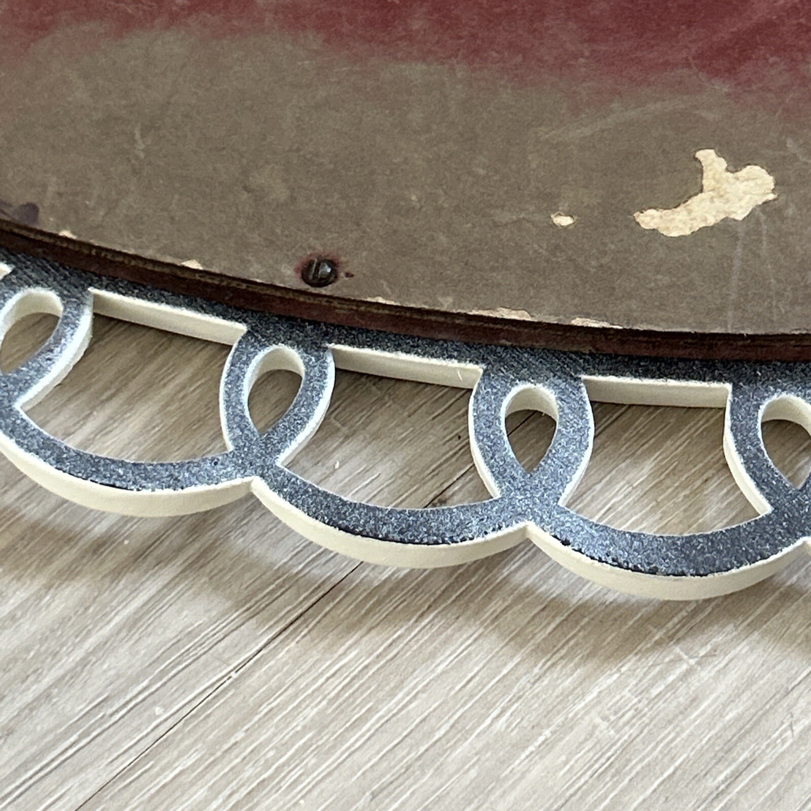 Vintage HAGEMANN Oval Wall Mirror Open Work Loops Painted 18x14” 1955 ...