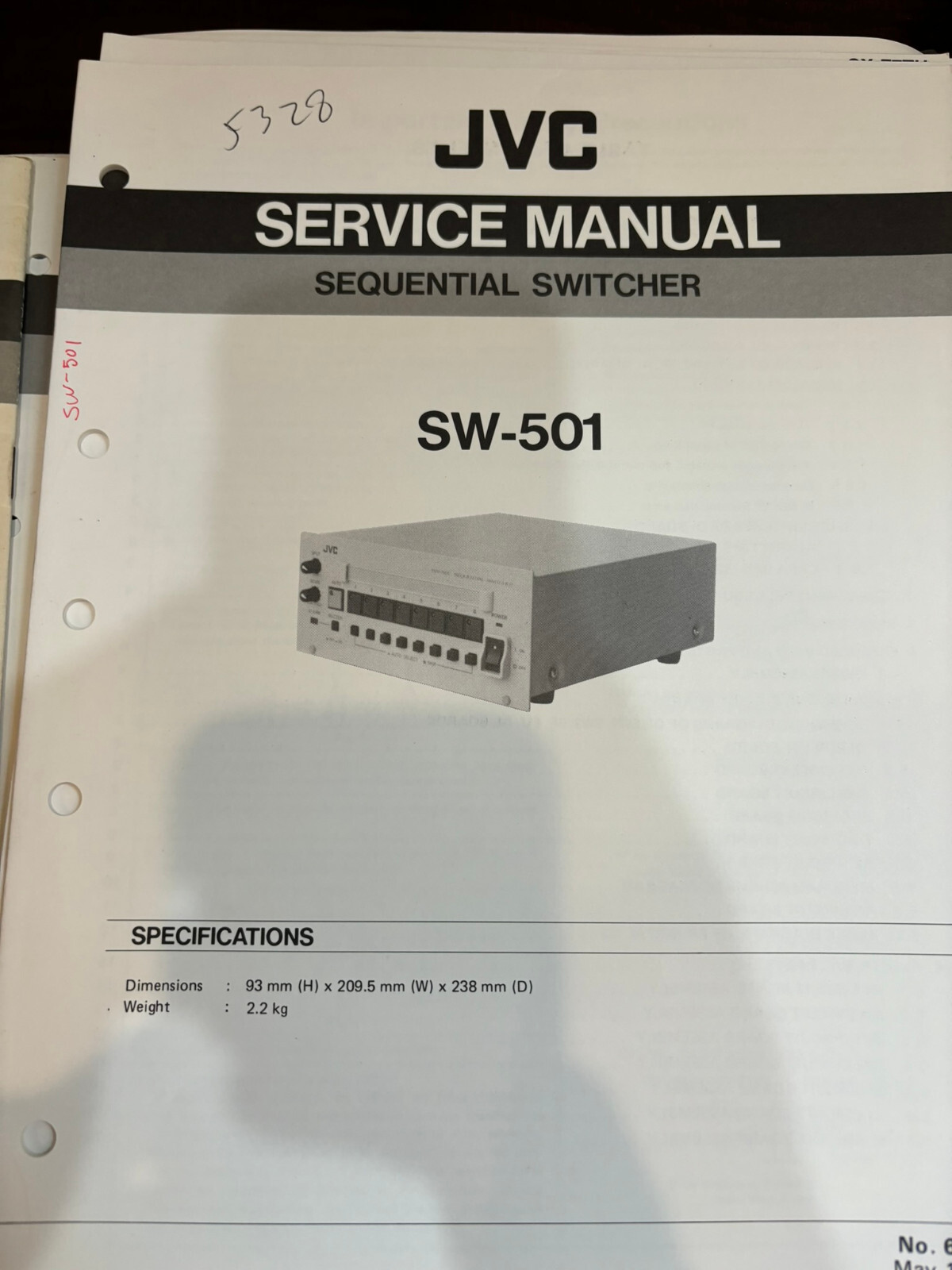 JVC SW-501 SW501 SWITCHER Repair Service Manual & Owners Manual USA ...