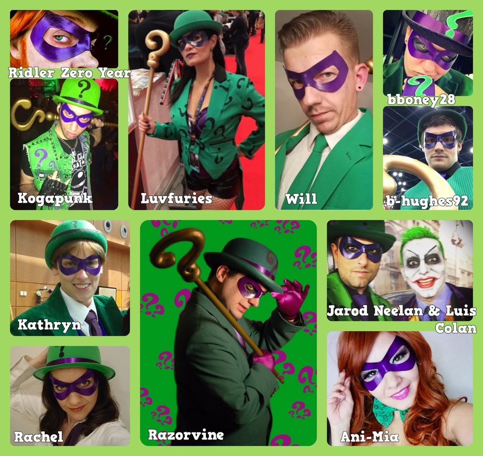 Riddler Purple Costume Leather Eye Mask - MOST Authentic - FREE Bonus ...