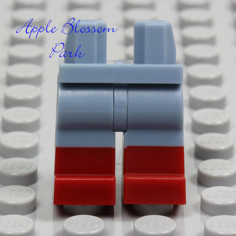 NEW Lego Sand BLUE MINIFIG LEGS - Male/Female Lower w/Dark Red Boots ...
