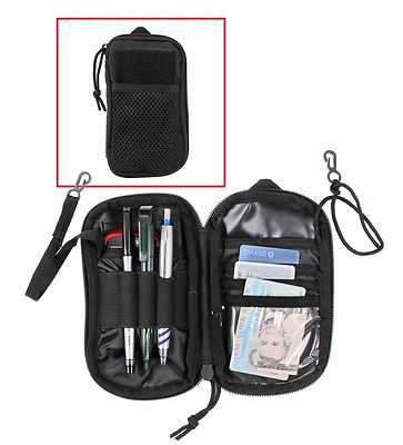 Tactical Wallet Black MOLLE Compatible ID Cash Money Holder w/ Pockets ...