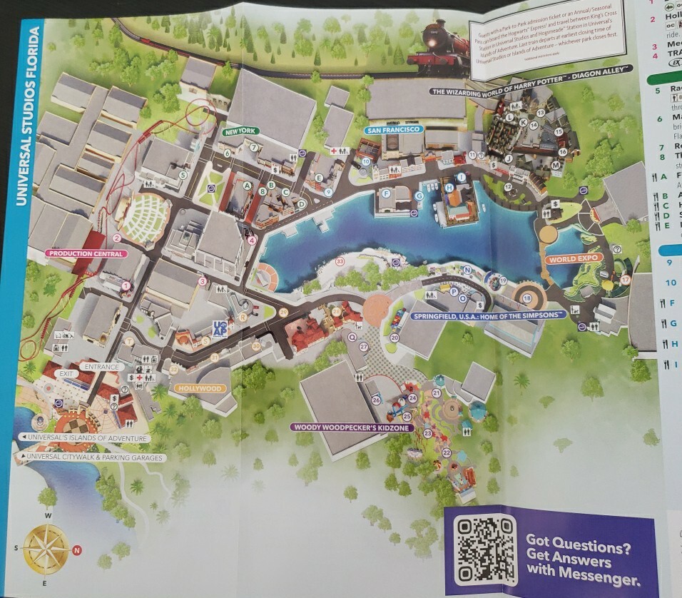 Mapa Del Parque De Universal Studios Florida