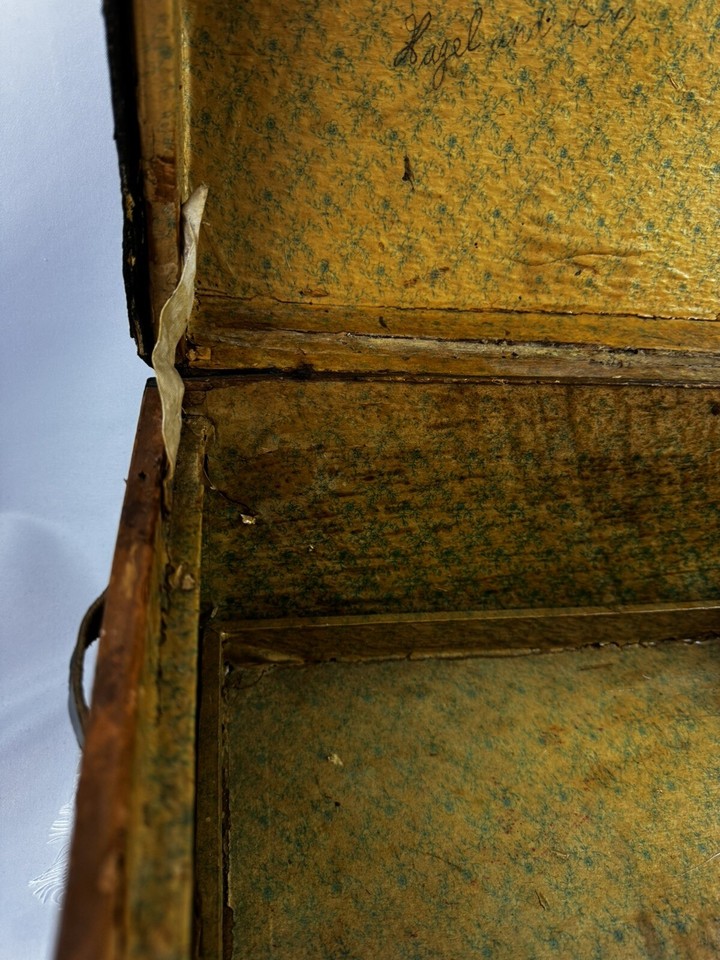 Antique Doll Trunk With Tray 1892 Doll Trunk 16 IN Wood Paper ...