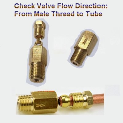 Fitting Metric M8 M8x1 Male to Compression 4 mm OD Tube Check Valve One ...