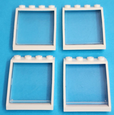 LEGO Lot of 4 Window 4 x 4 x 3 Roof w/ Trans-Clear Glass (4447/4448 ...