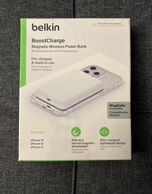 BELKIN BOOST CHARGE MAGNETIC WIRELESS POWER BANK MAGSAFE FOR iPHONE ...