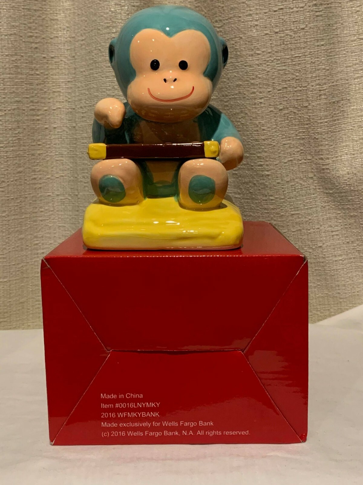 2016 Wells Fargo Year Of The Monkey Chinese New Year Ceramic Piggy Bank ...