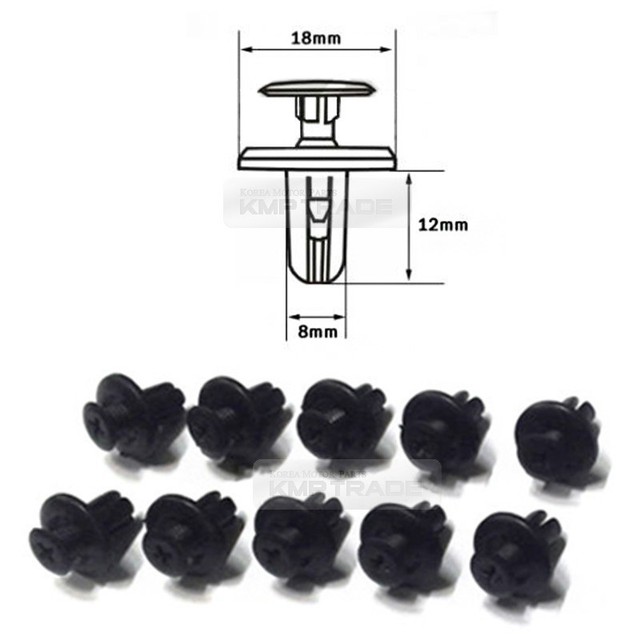 OEM Hyundai & Kia 10 Pcs Bumper Retainer ASSY Fender Liner Hood Rivets ...