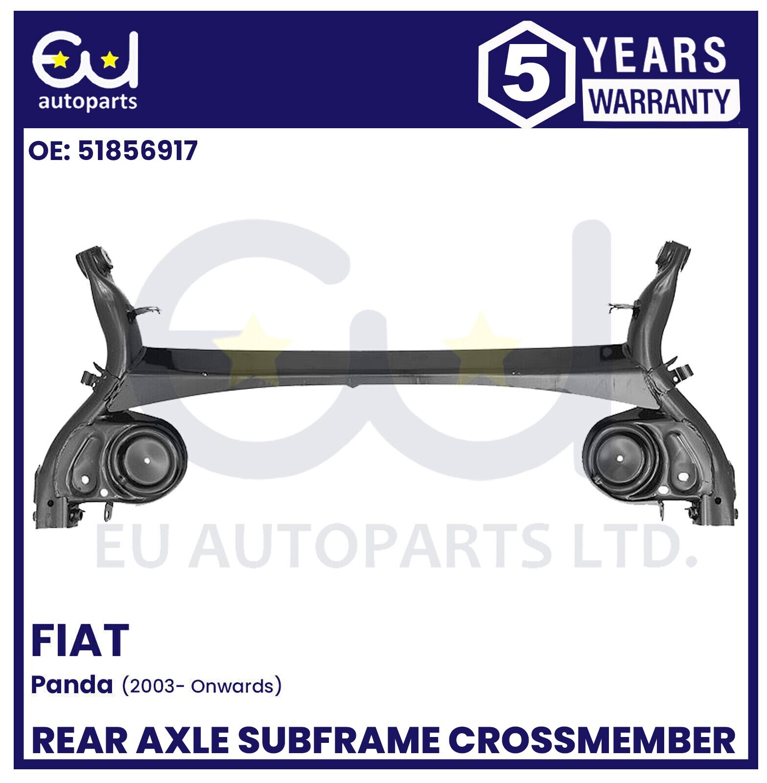 UPGRADED HEAVY DUTY REAR AXLE SUBFRAME FOR FIAT PANDA 03- THICKER METAL ...
