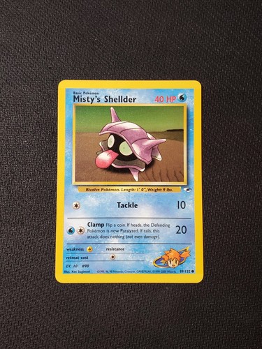 Misty's Shellder Gym Heroes #89/132 Unlimited Vintage Pokemon TCG Card ...