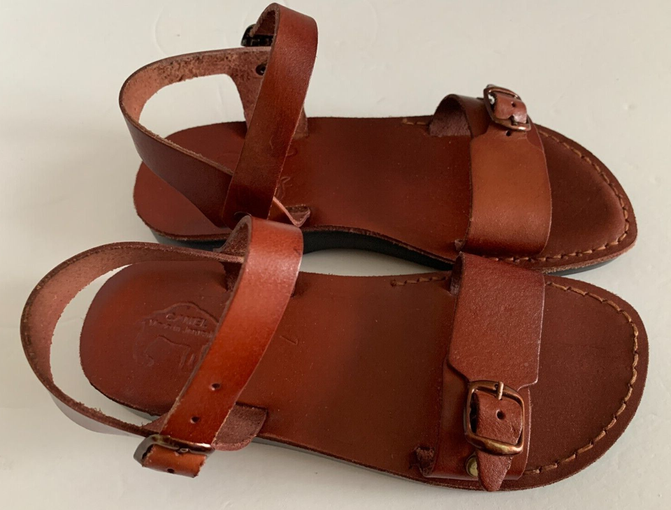 Leather Jesus Sandals by CAMEL from the Holy Land Israel Size 37 EU 7 ...