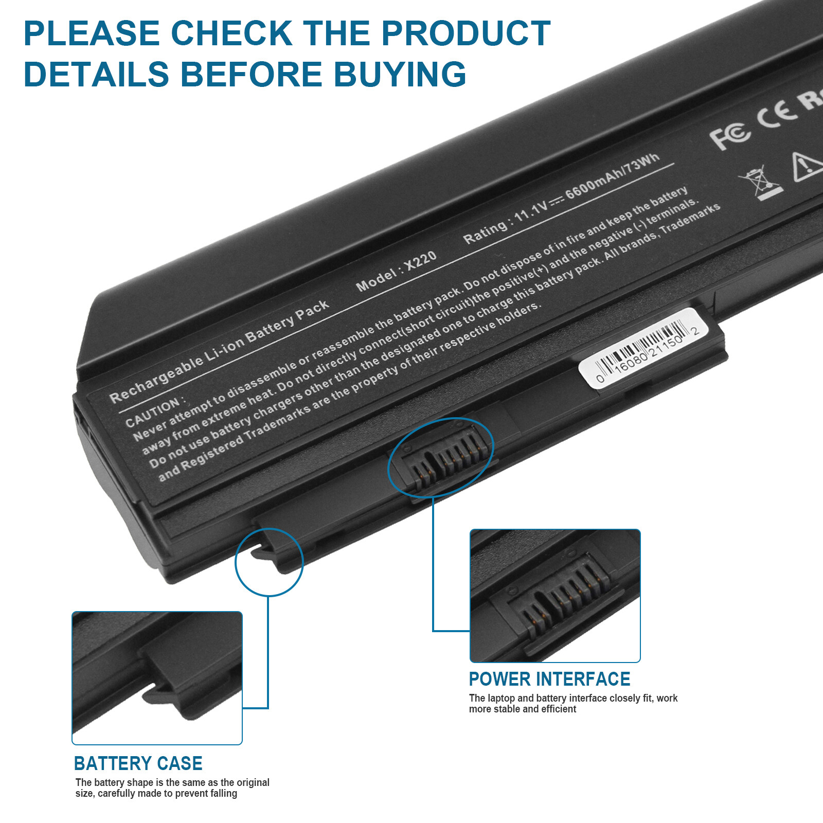 X220 Laptop Battery For Lenovo ThinkPad X220i X220s 0A36282 0A36283 ...