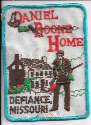 DANIEL BOONE HOME Defiance, Missouri Vintage Embroidered Patch, 3" X 4 ...