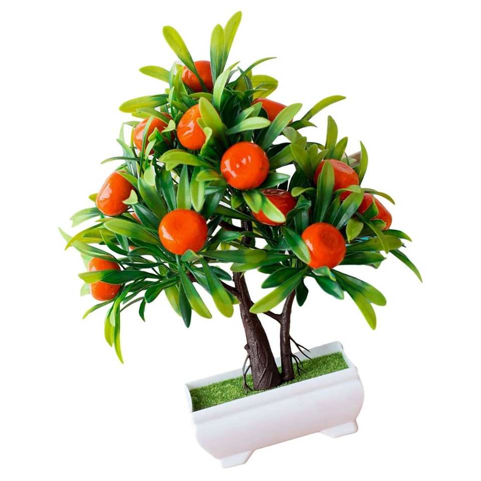 Fake Plants and Fruit Artificial Indoor Plastic Bonsai Tree with Pot ...