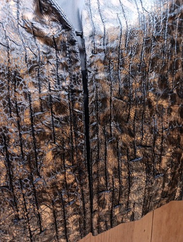 Toni Morgan Jacket Womens Petite PM Brown Metallic Gold Snake Print ...