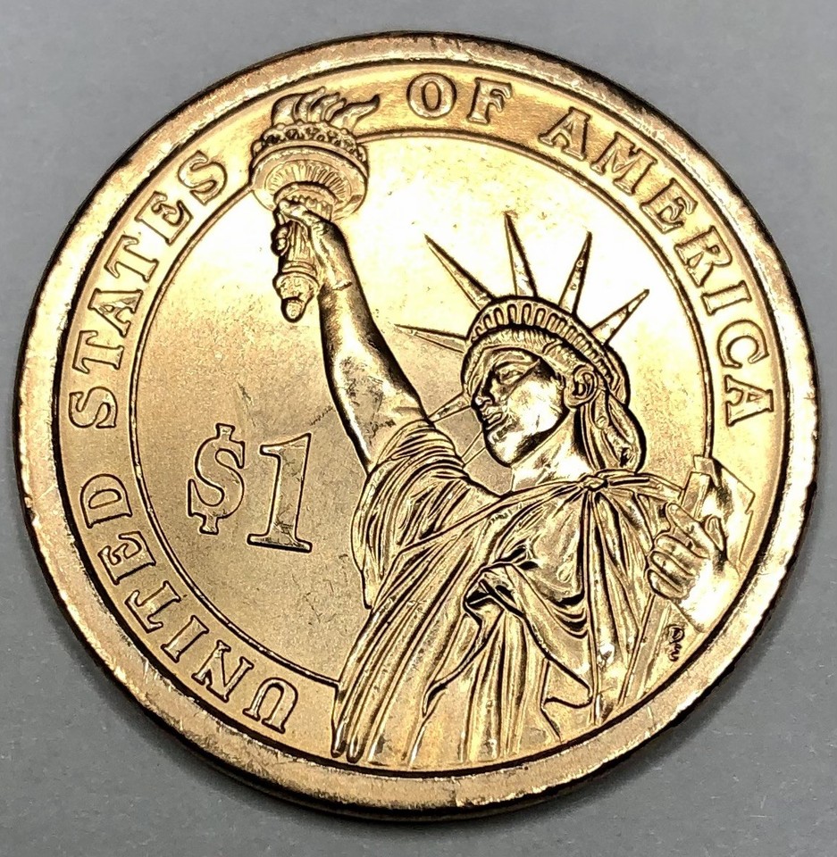 William Henry Harrison 2009 (P) Gold One Dollar Coin (Position B Edge ...