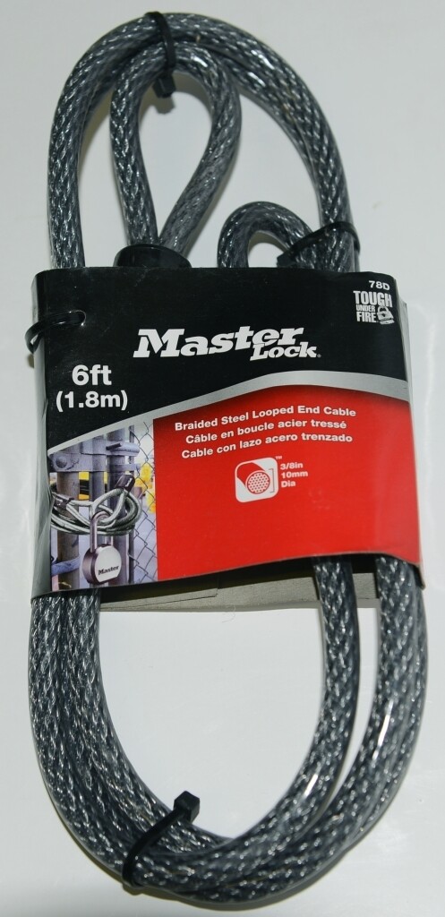 Master Lock Company LLC 78D Braided Steel Looped End Cable Gray ...