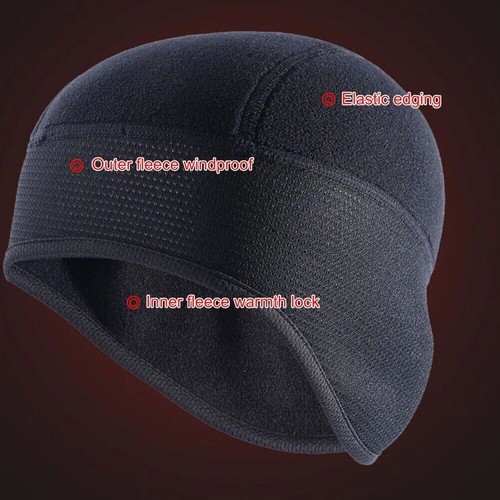 Winter Helmet Liner Skull Cap Fleece Lined Warmer Cycling Cap Thermal ...