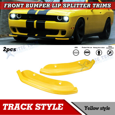 2X Yellow Front Bumper Lip Corner Molding Trim For Challenger Hellcat ...