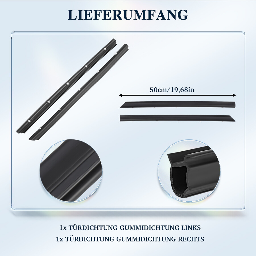2x Für VW T5 T6 Türdichtung Gummidichtung vorne re + li 7H0837566A ...