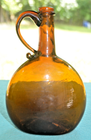 Pint Size Handled Chestnut Bottle Flask Open Pontil c.1850s | eBay
