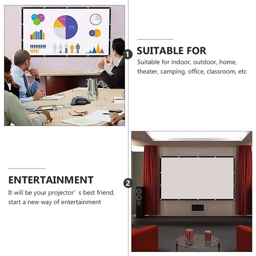 Foldable Portable Projector Screen 16:9 HD Outdoor Home 3D Movie Cinema ...