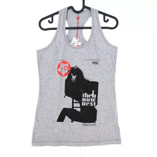 FIORUCCI x Naomi Campbell Grey Scoop Neck Tank Top T Shirt Size L | eBay