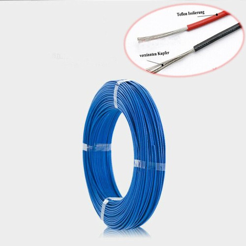 16~28AWG Insulation Electrical Wire Flexible Cable PTFE Blue HIGH TEMP ...