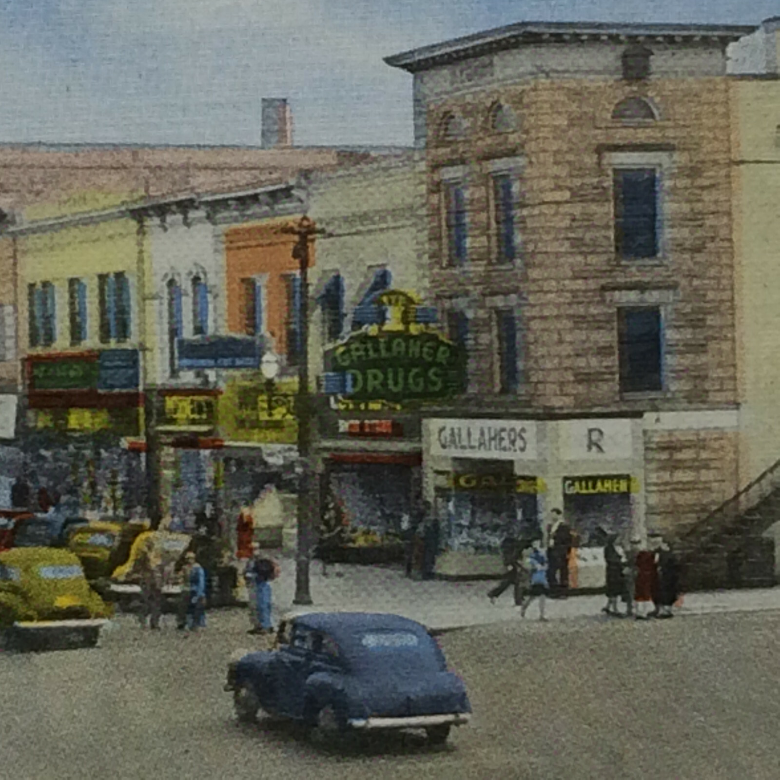 Vintage Postcard Main Street Looking South Findlay Ohio Scene | eBay UK
