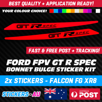 FORD FALCON GT R SPEC SUPERCHARGED BOSS BONNET HUMP STICKERS XR8 FG ...