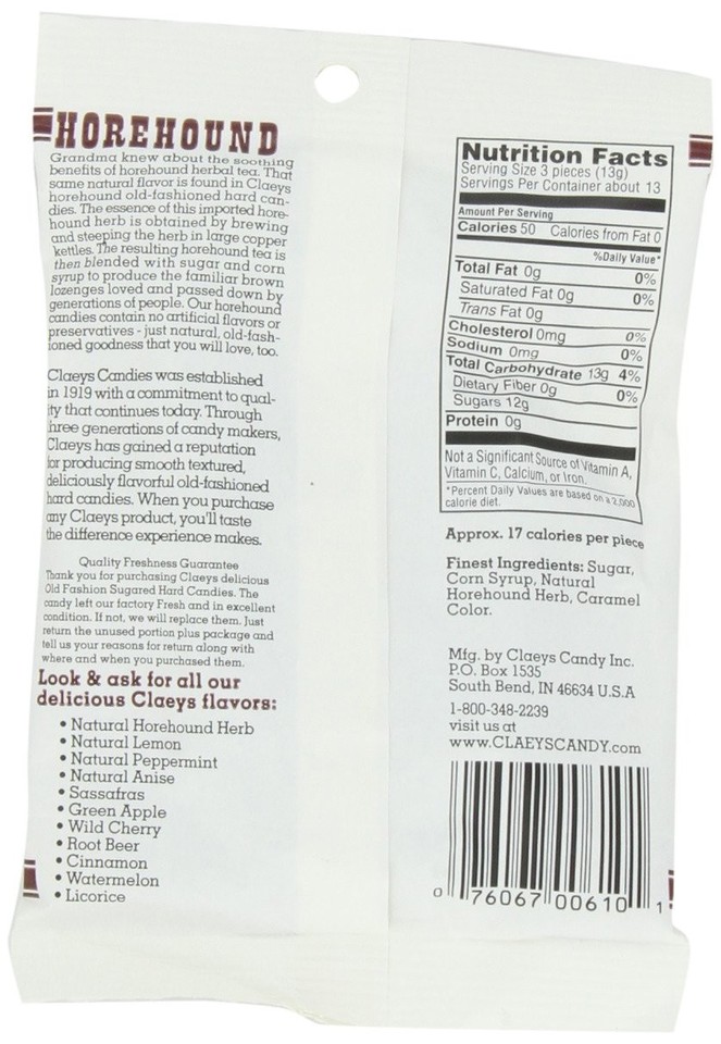 Natural Horehound Drops 6oz, 12 Pack - Herbal Candy for Cough Relief | eBay