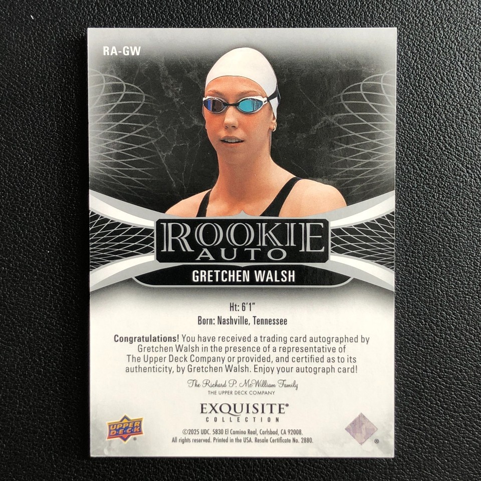 2025 UD Goodwin Champions Exquisite Rookie On Card Auto Gretchen Walsh ...