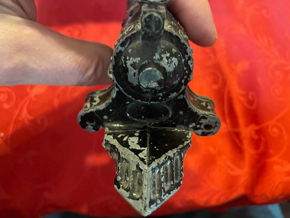 Early 20th Century Wind-up Spring Clockwork White Metal Toy Train ...