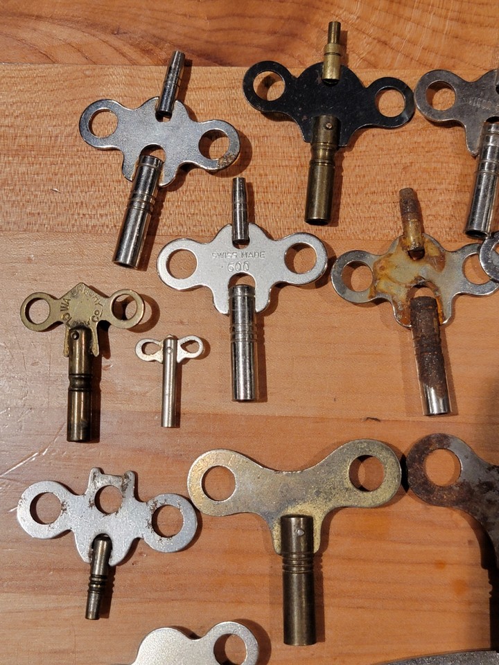 Antique Vintage Clock winding Keys lot of 40 mixed sizes | eBay