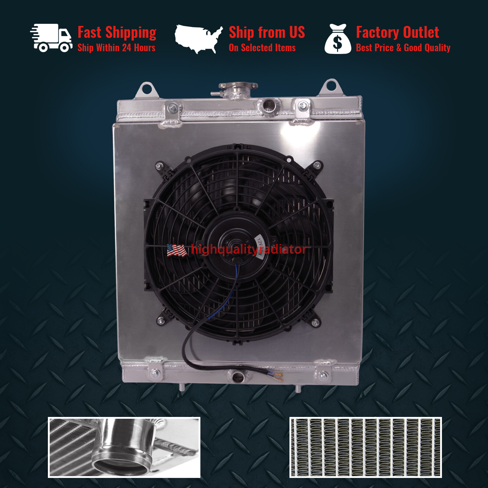 All Aluminum Radiator+Fan Kit Fit For 2016-2018 Yamaha YXZ1000 1000R ...