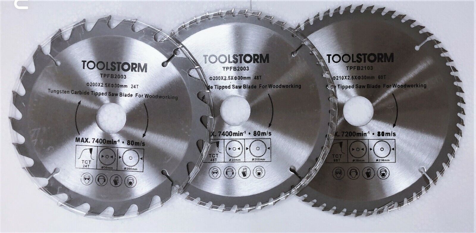 3PC Table Saw Mitre Saw Circular Saw Blade 200mm 24,48,60T Fit ALDI ...