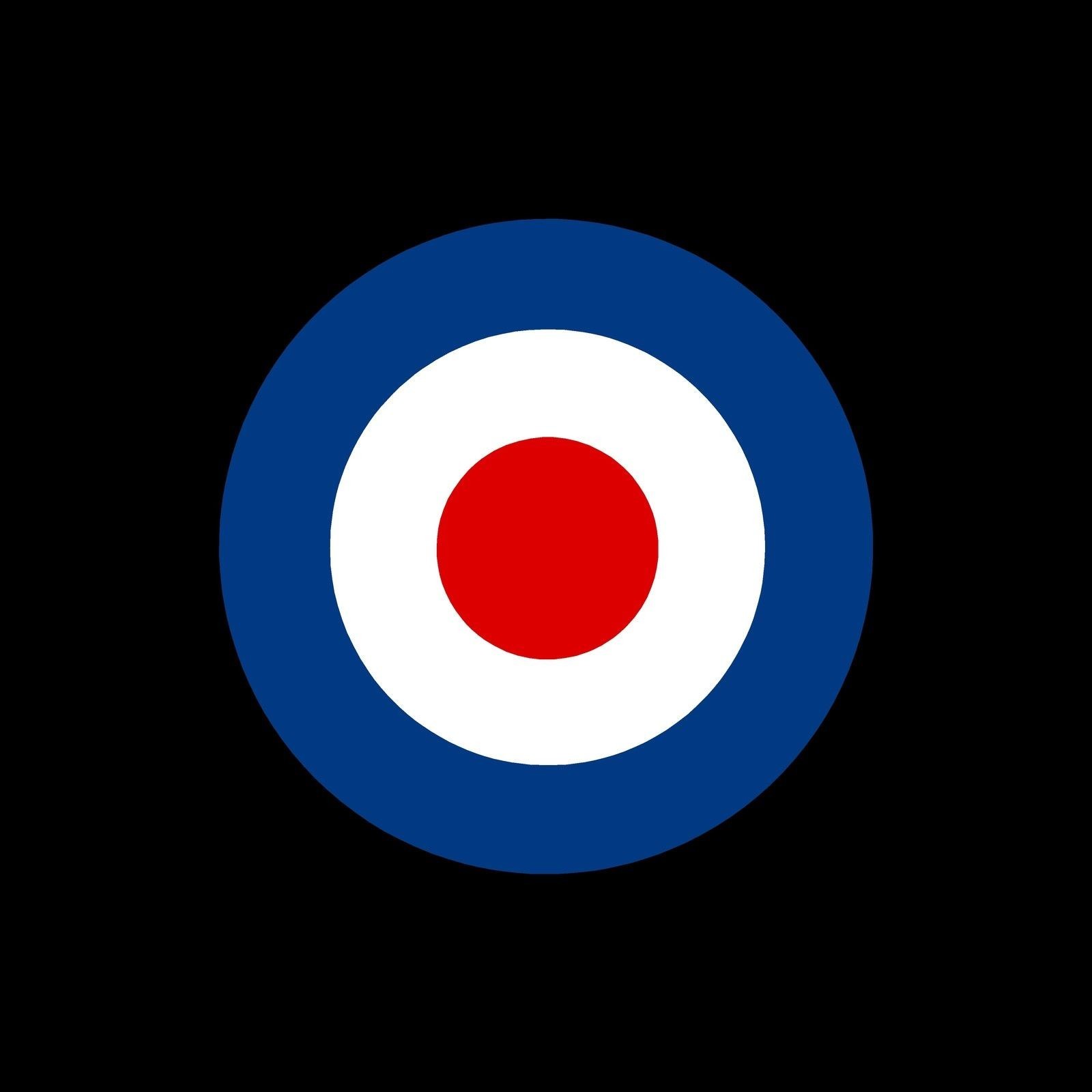 RAF MOD - Roundel Target - 100mm Single Sticker - van, car, scooter ...