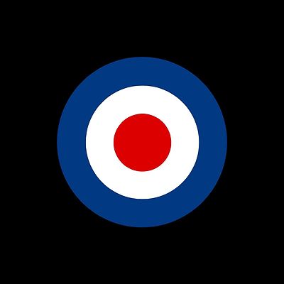 RAF MOD - Roundel Target - 100mm Single Sticker - van, car, scooter ...
